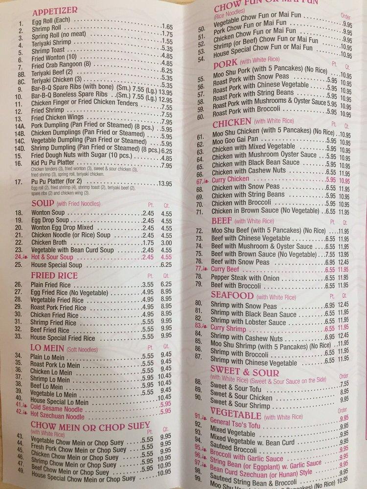 Menu at China Dragon restaurant, Cheshire