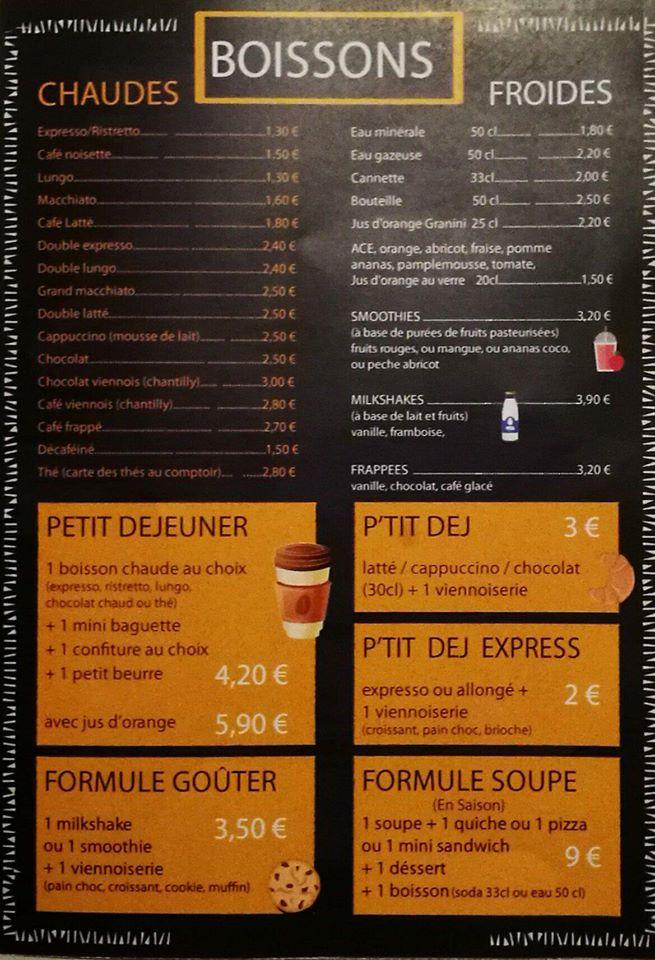 Menu at LE CHILL restaurant, Albertville