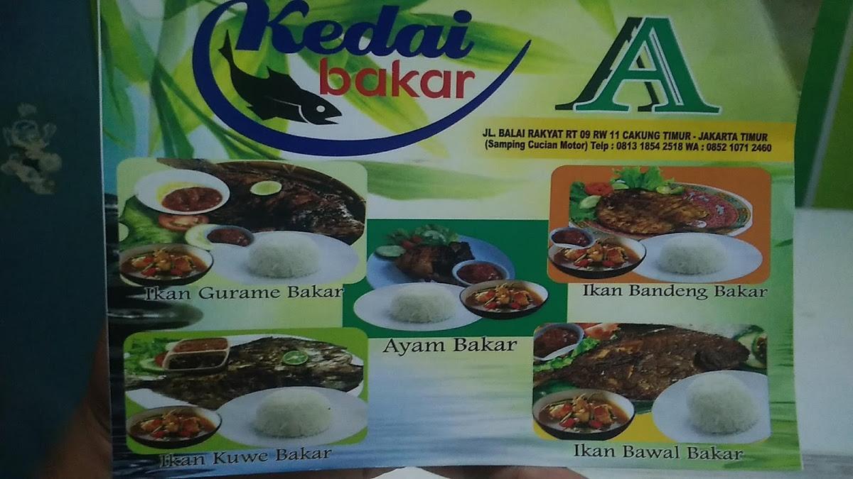 Menu at kedai ikan & ayam bakar AA restaurant, East Jakarta