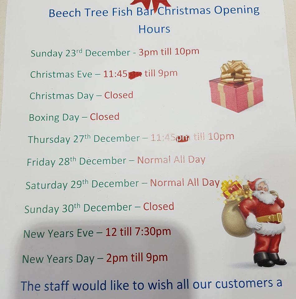 Menu at Beech Tree Fish Bar, Coventry