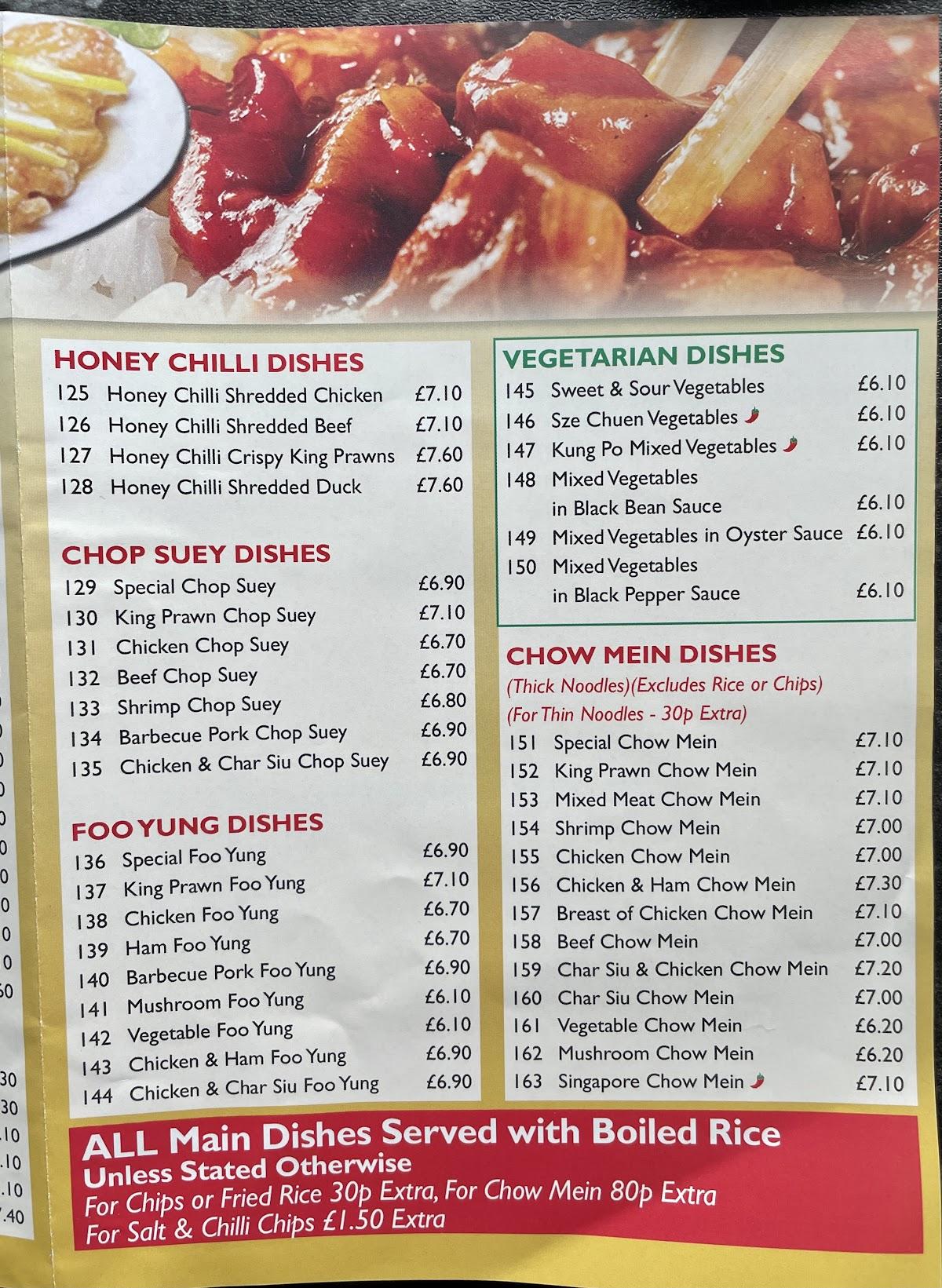 Menu at Wing Fung Restaurant, Wishaw, 123 Main St