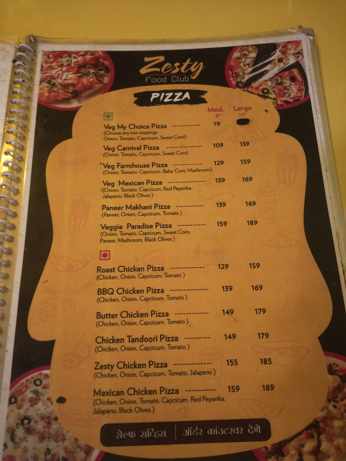 Menu at Zesty Food Club, Gotheghar