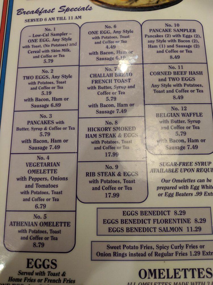 Menu at Athenian Diner II restaurant, Middletown