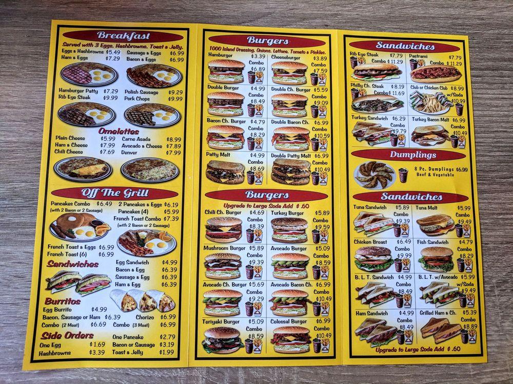 Menu at Bob's Burgers fast food, La Puente