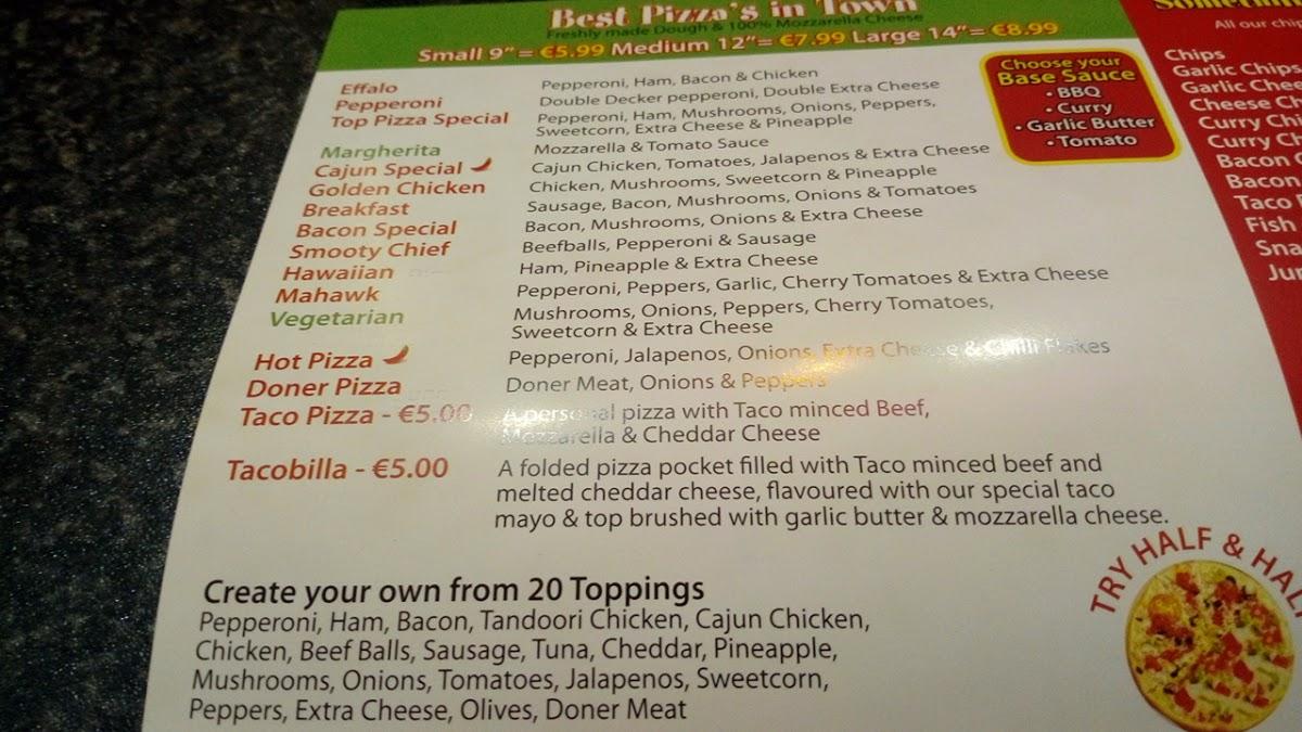 Menu at Ennis Top Pizza pizzeria, Ennis