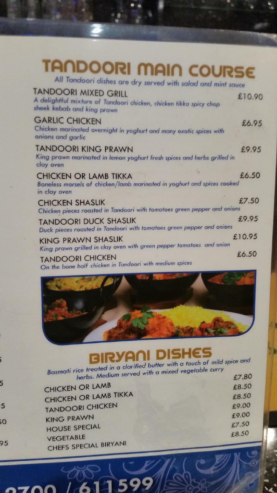 Menu at Taste Of India restaurant, Leominster