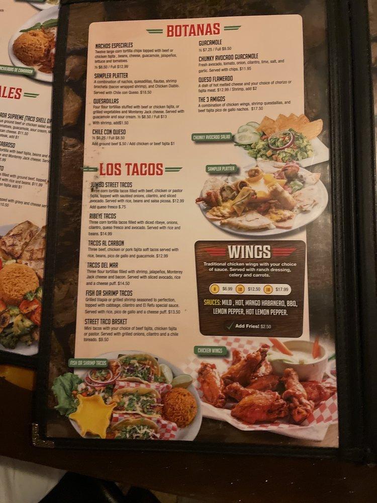 Menu at El Refu pub & bar, Humble