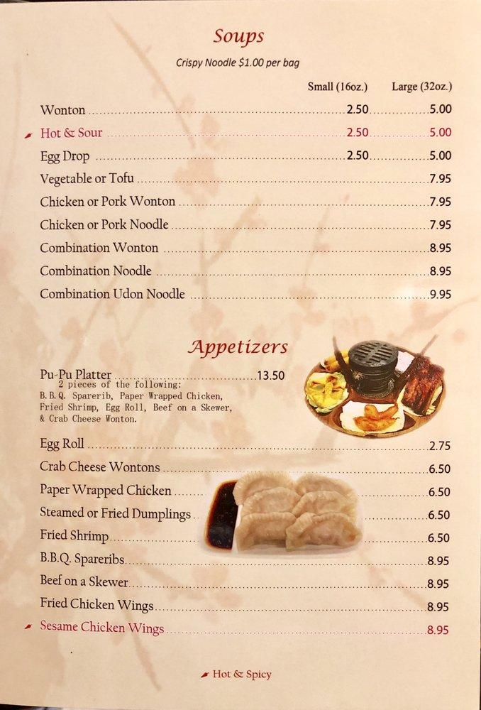 Carta de New Canton Restaurant, Wheat Ridge, Wadsworth Blvd