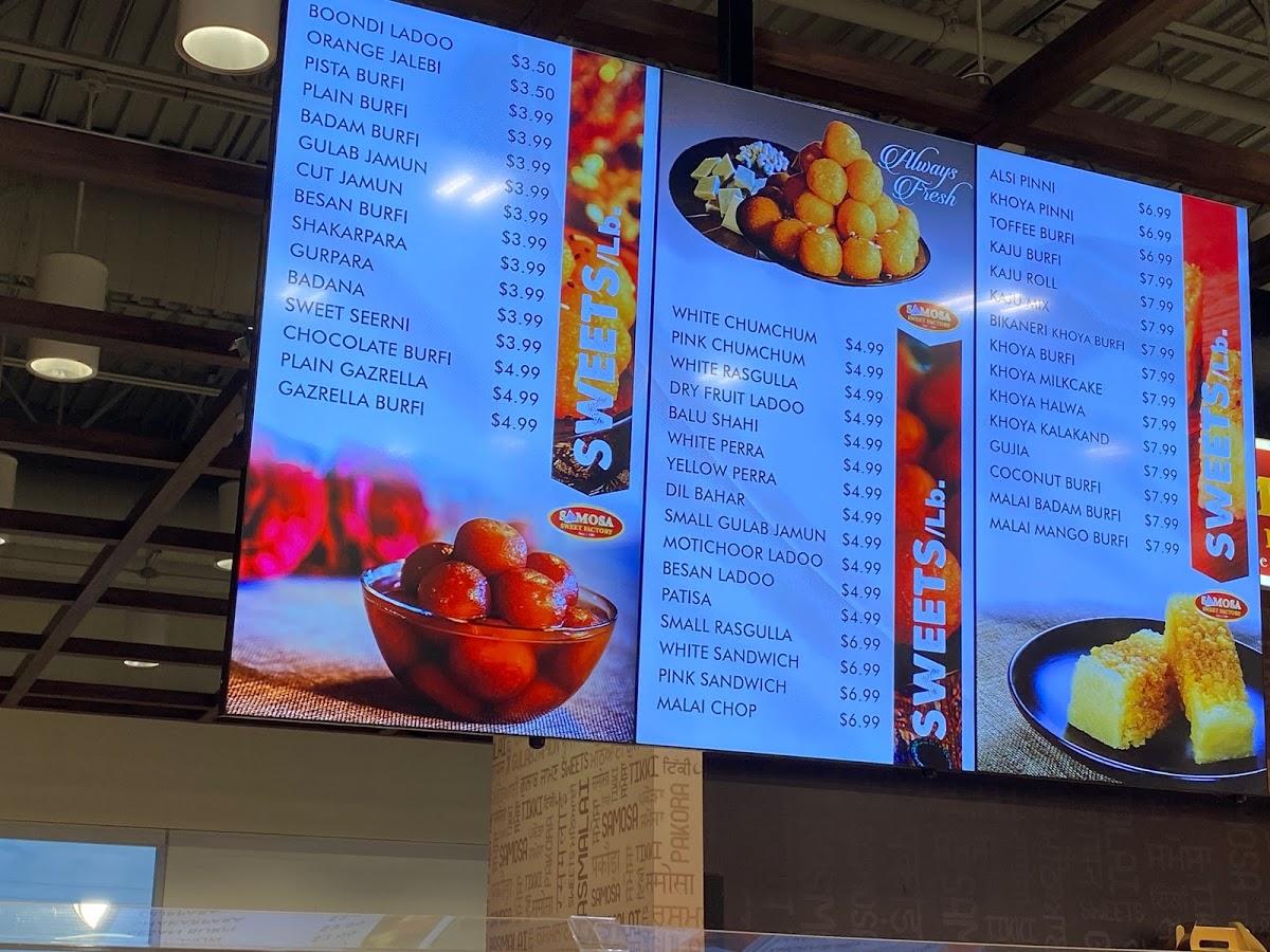Menu at Samosa and Sweet Factory restaurant, Brampton, Bramalea Rd