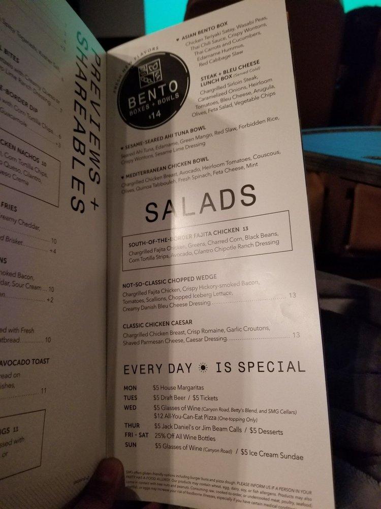 Menu at Studio Movie Grill pub & bar, The Colony, State Hwy 121