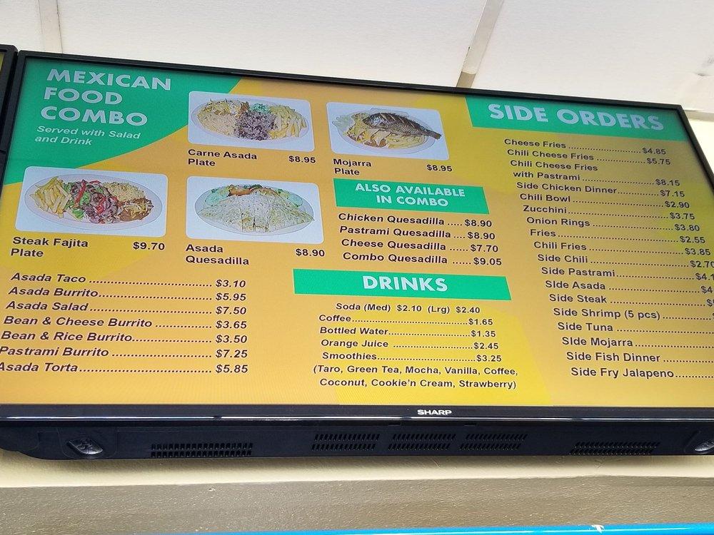 Menu at Tom's Jr. Burger fast food, Los Angeles, Daly St # 108