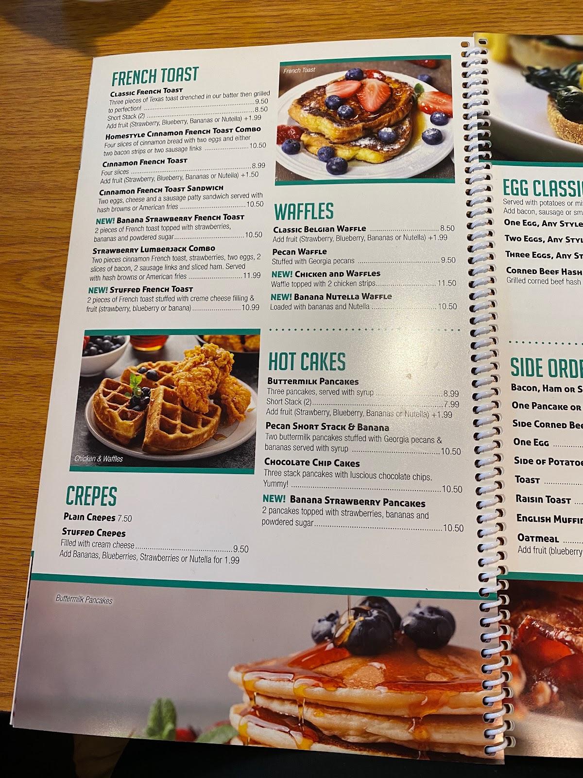 Menu at Two Sisters Restaurant, Milan