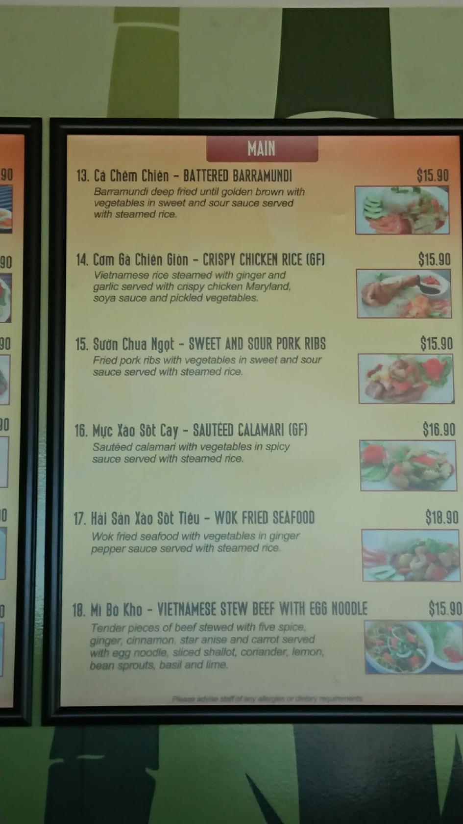 Menu at Vietnamese Corner Kirwan restaurant, Kirwan