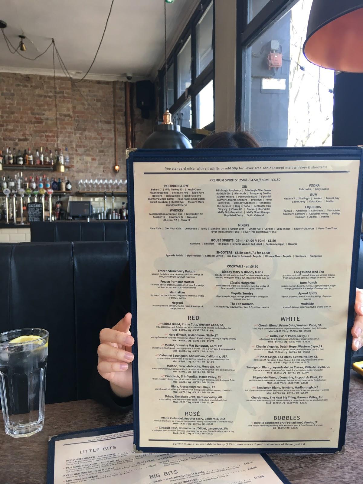 Menu at The Fat Walrus pub & bar, London