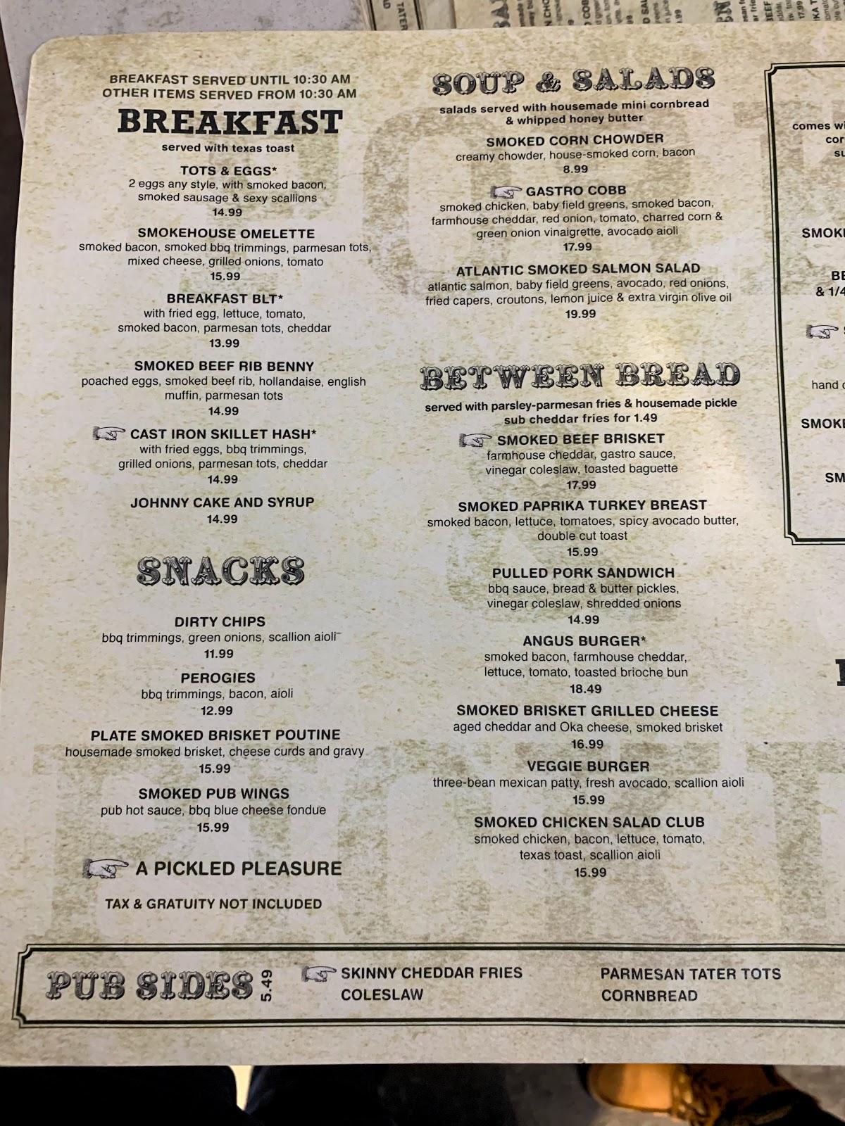 Menu at Pork & Pickle pub & bar, Dorval, 975 Romeo-Vachon Blvd N