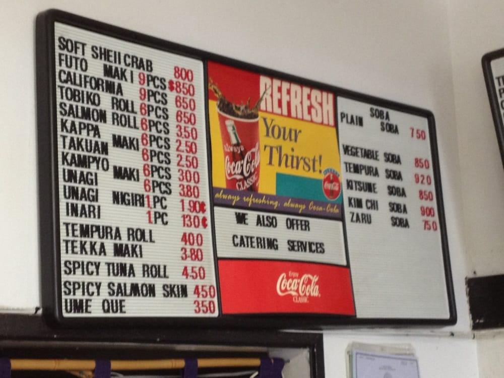Menu at Restaurant Matsu, Kahului