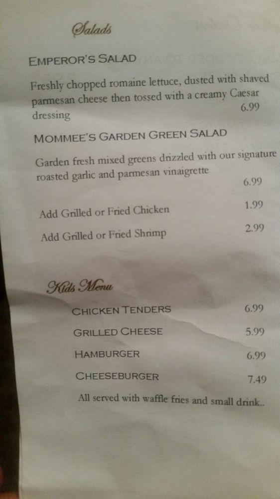 Menu at Arpeggios Lounge & Event Center restaurant, Opelousas
