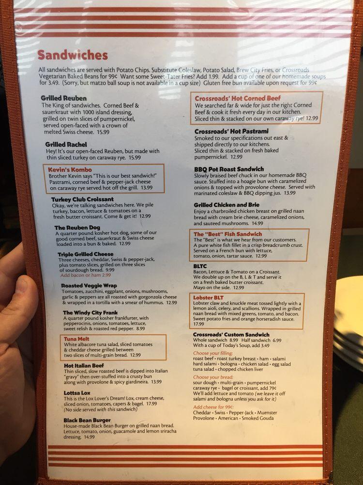 Menu at Crossroads Delicatessen restaurant, Minnetonka
