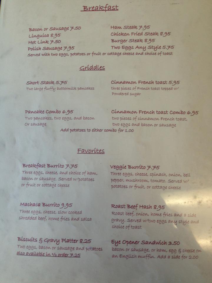 Menu at Mel Dog's Cafe, Elk Grove