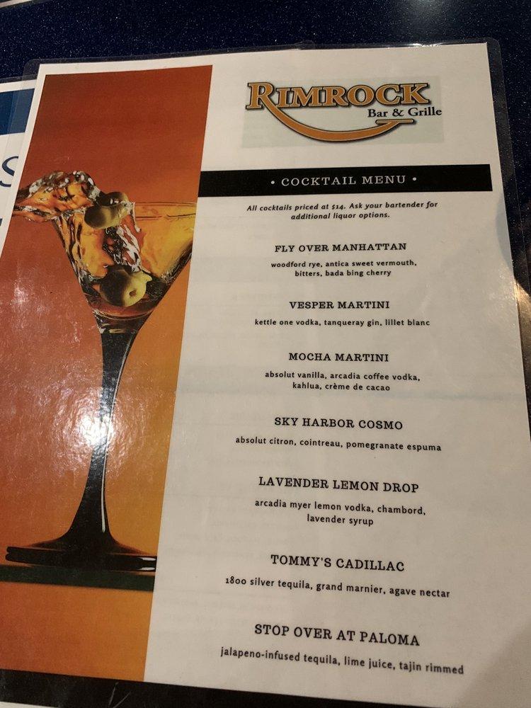 Menu at Rimrock Bar & Grille, Phoenix, 2435 S 47th St