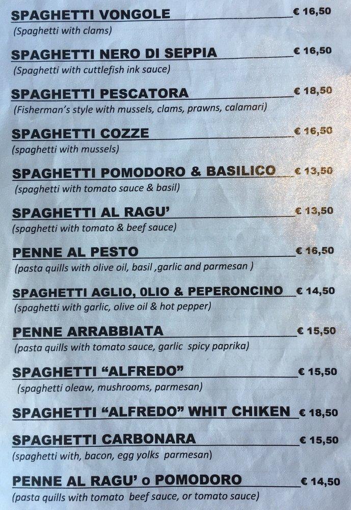 Menu da Riva Rialto ristorante, Venezia