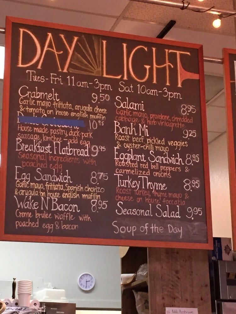 Menu at The Blue Owl restaurant, Santa Barbara