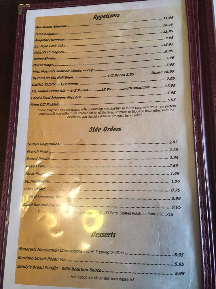 Menu at Tunk's Cypress Inn restaurant, Alexandria, LA-28