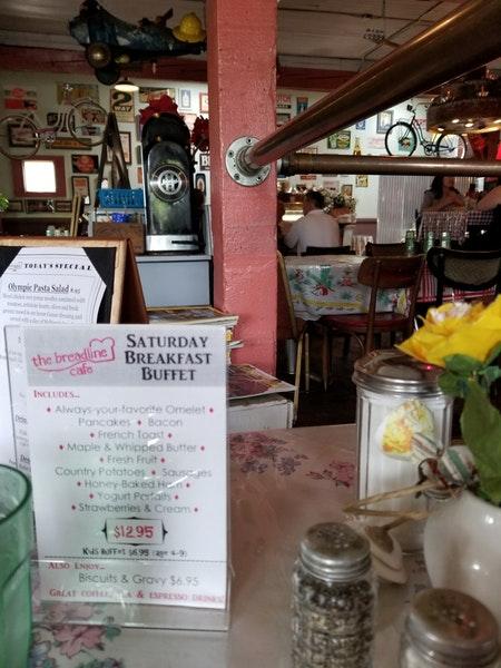 Menu at Breadline Cafe, Omak
