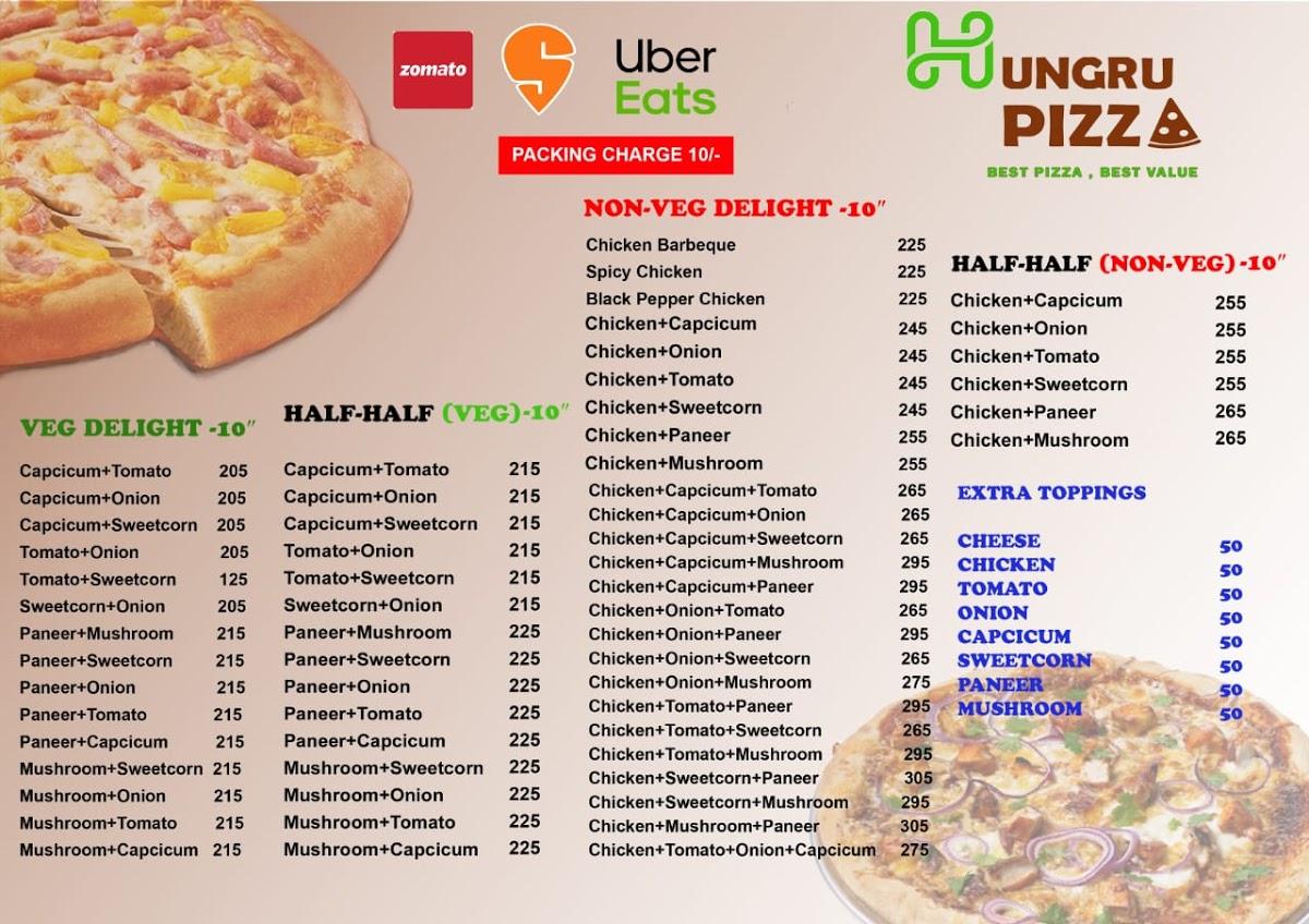 Menu at Cafe Calcutta Birati ( Hungru Pizza), North Dumdum