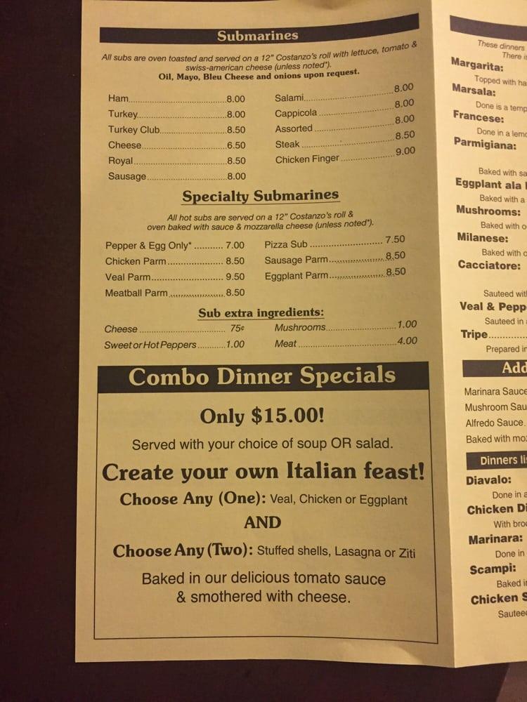 Menu at La Costa Verde restaurant, Depew