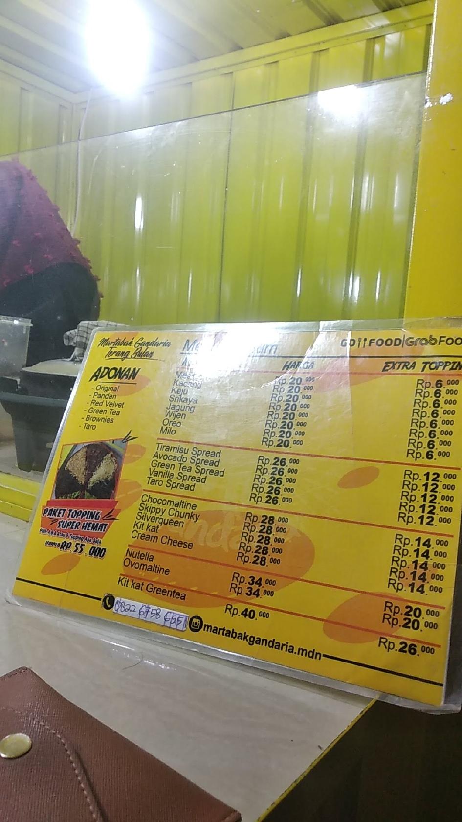 Menu at Martabak Paten X cafe, Medan Estate