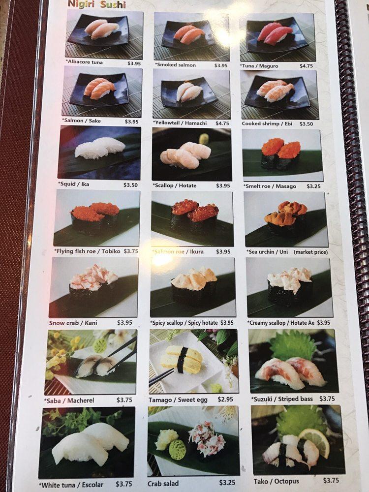 Menu at Momiji Japanese Restaurant, Salem, Commercial St SE