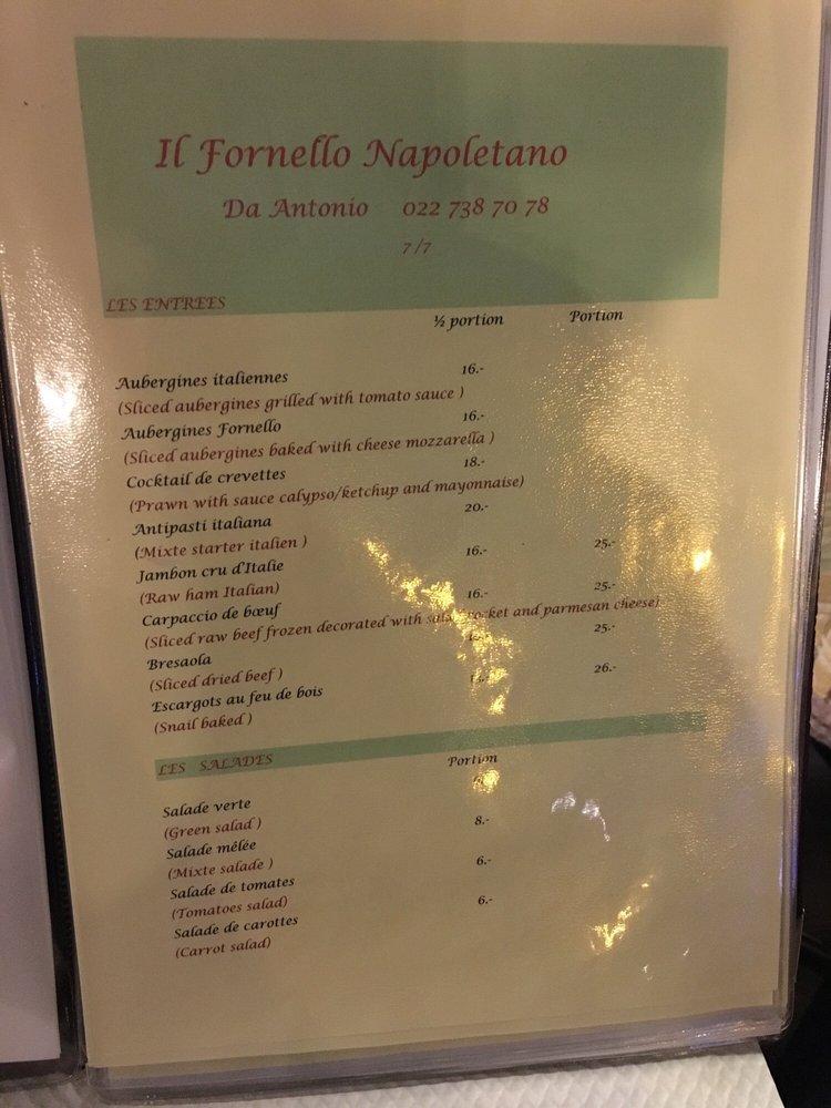 Speisekarte von il Fornello Napolitano, Genf