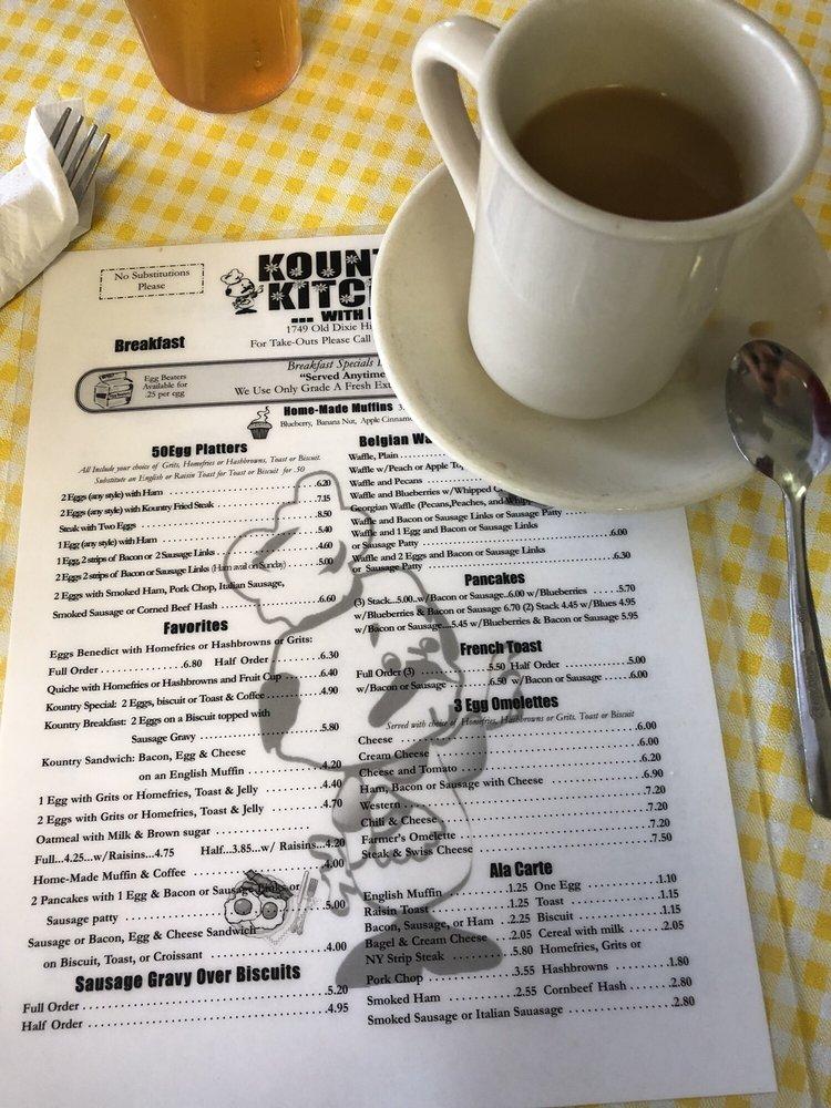 Menu at Kountry Kitchen With Love restaurant, Vero Beach