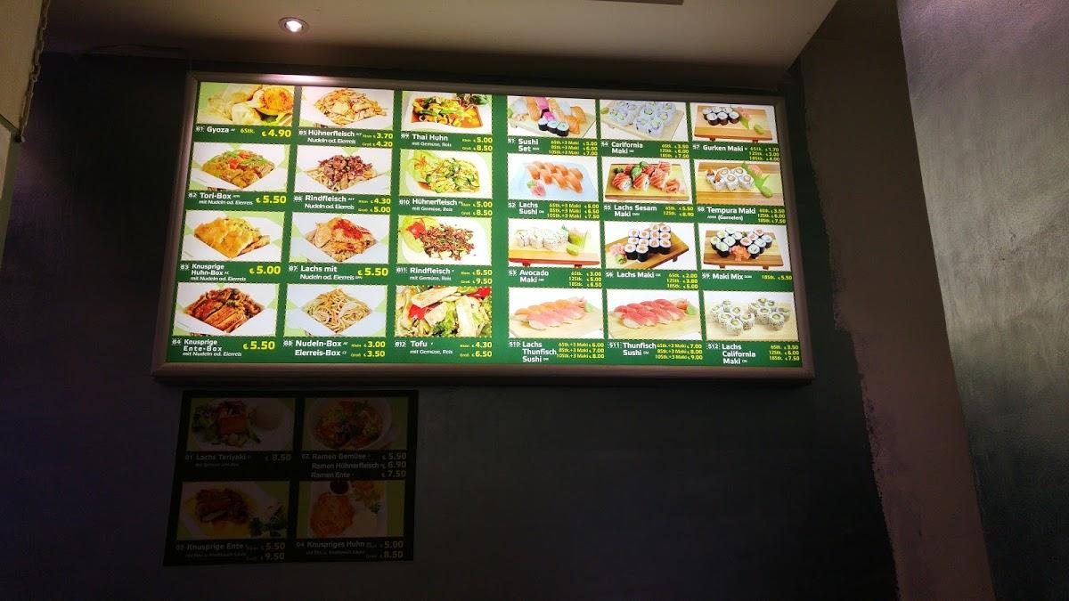 Menu at Yami Noodles restaurant, Vienna