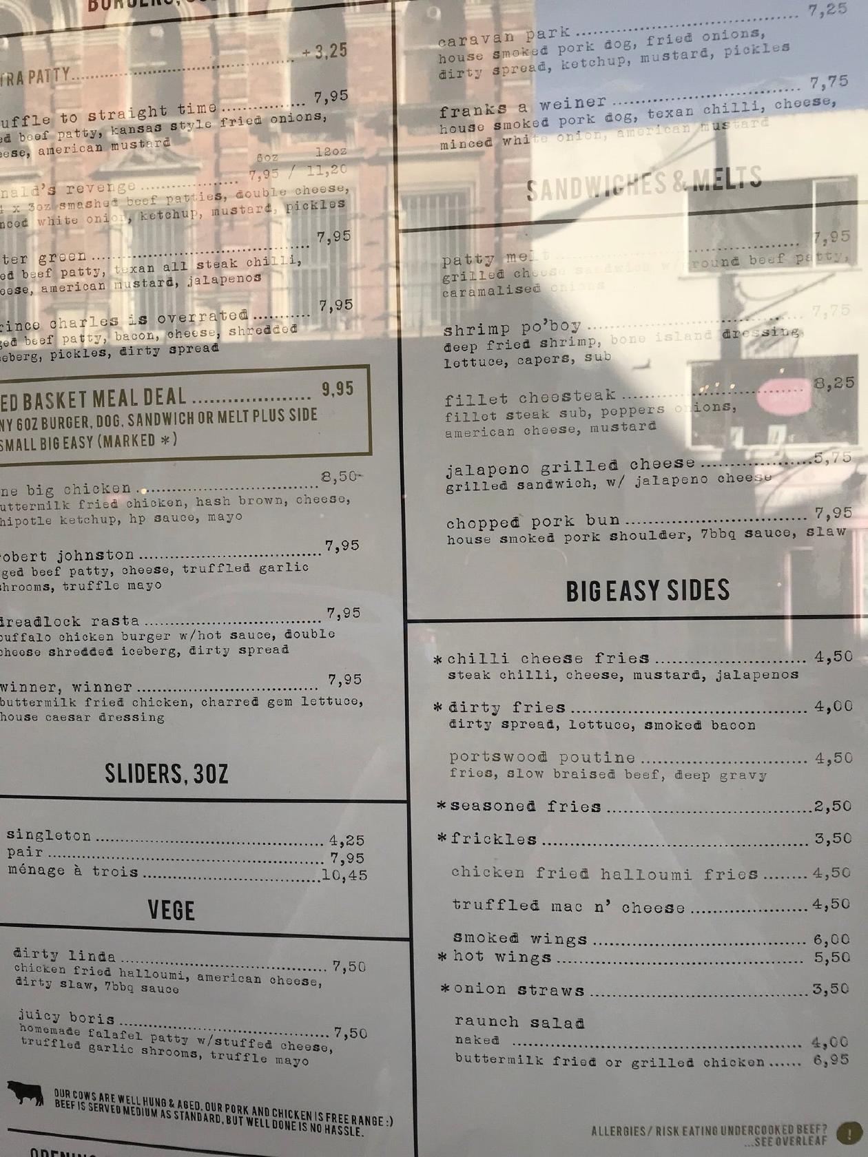 Menu at 7Bone Burger Co. Bournemouth restaurant, Bournemouth