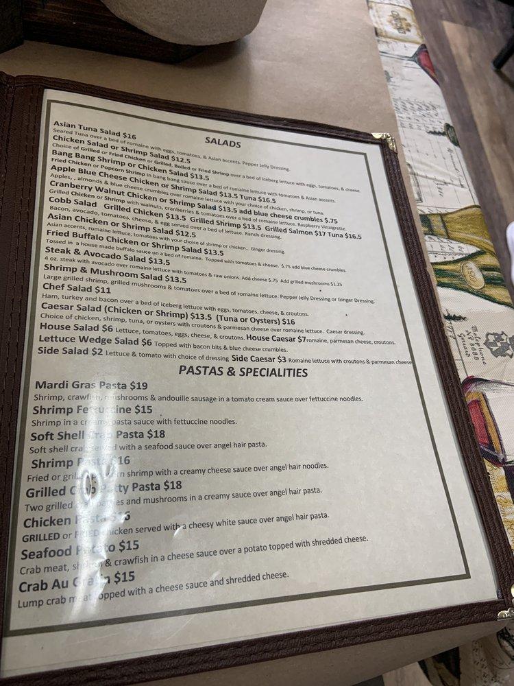 Menu at Cher Amie's Seafood Restaurant, Cut Off