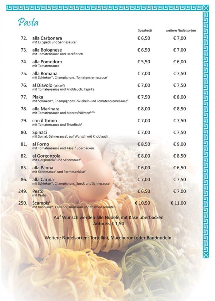 Speisekarte von Restaurant Plaka, Bochum
