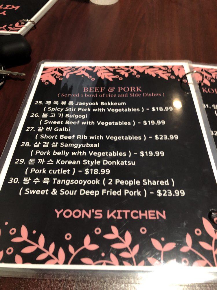 Menu at Yoon's Kitchen Korean Food & Chicken restaurant, Hilo