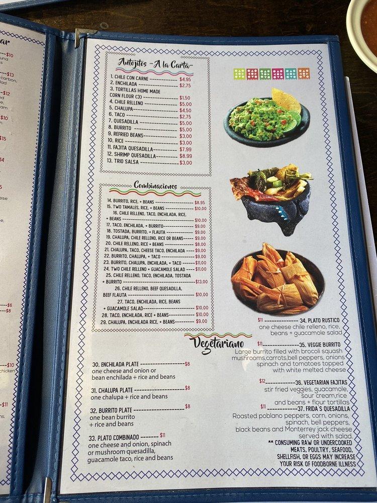 Menu at Don Nacho's Palmetto restaurant, Palmetto