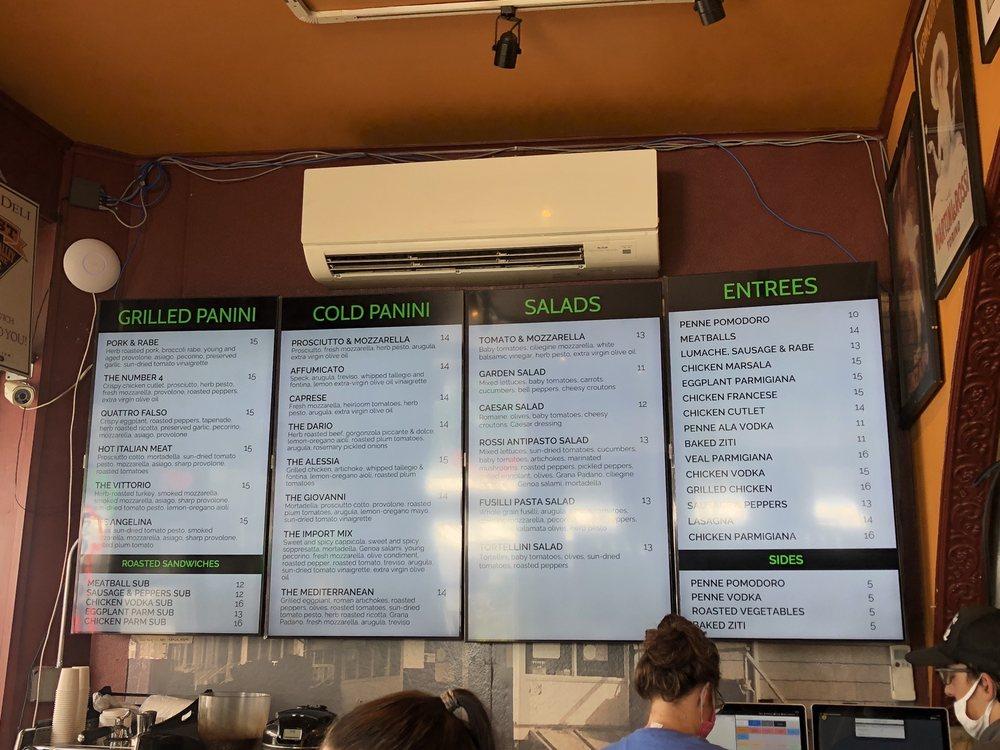 Menu at Rossi Rosticceria Deli restaurant, Poughkeepsie