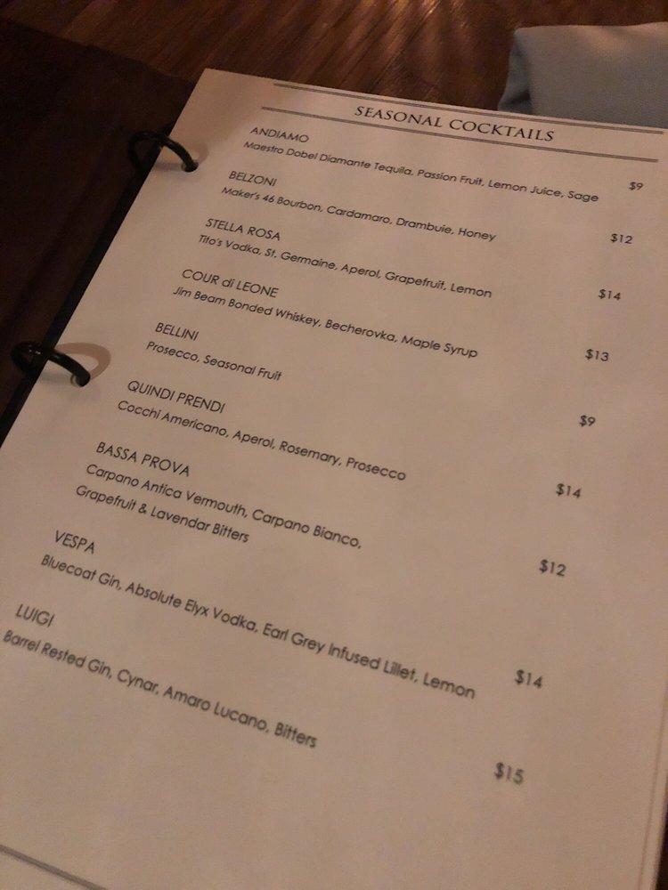 Menu at Tagliata pub & bar, Baltimore