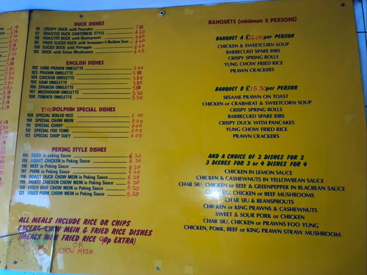 Menu at The Dolphin fish and chip shop fast food, Meols