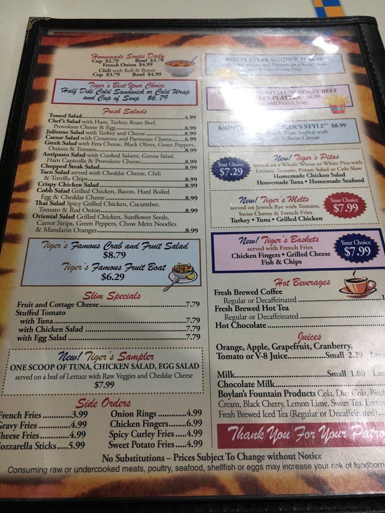 Menu at Tigers Family Restaurant, Lansdale