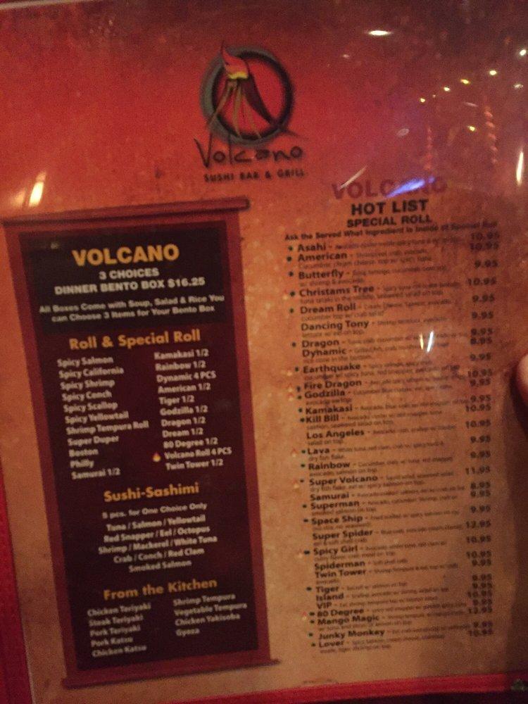 Menu at Volcano Sushi Bar ( General Booth ), Virginia Beach, General ...