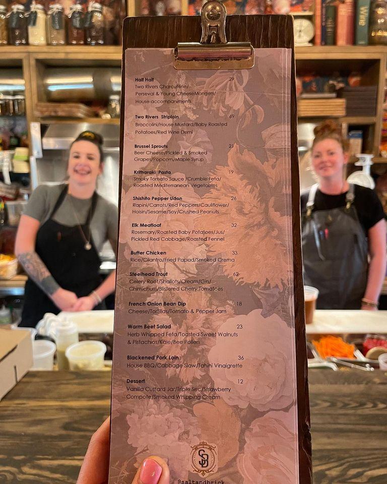 Menu at Salt & Brick pub & bar, Kelowna