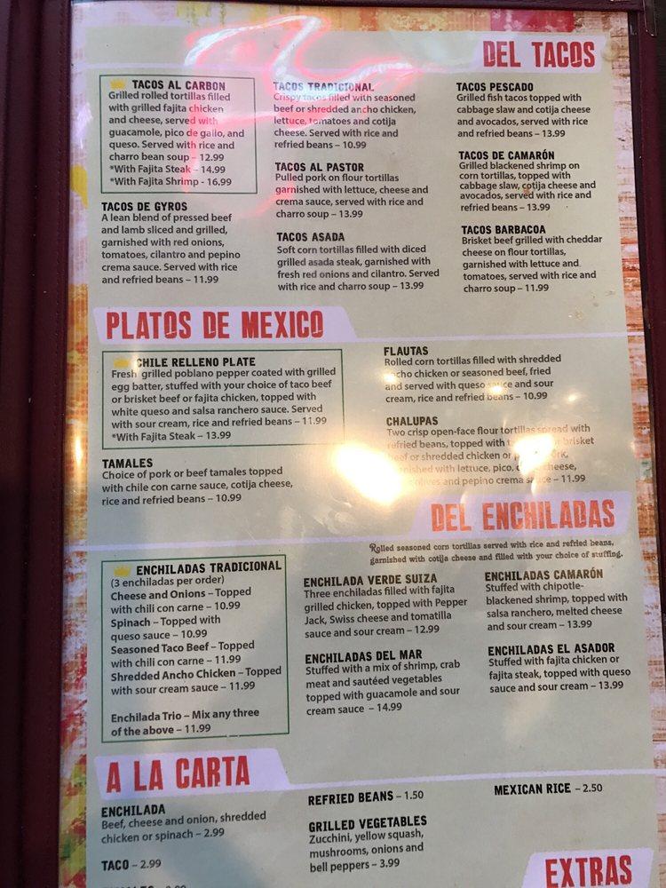 Menu at Los Reyes Mexican Grill restaurant, Baton Rouge, Coursey Blvd