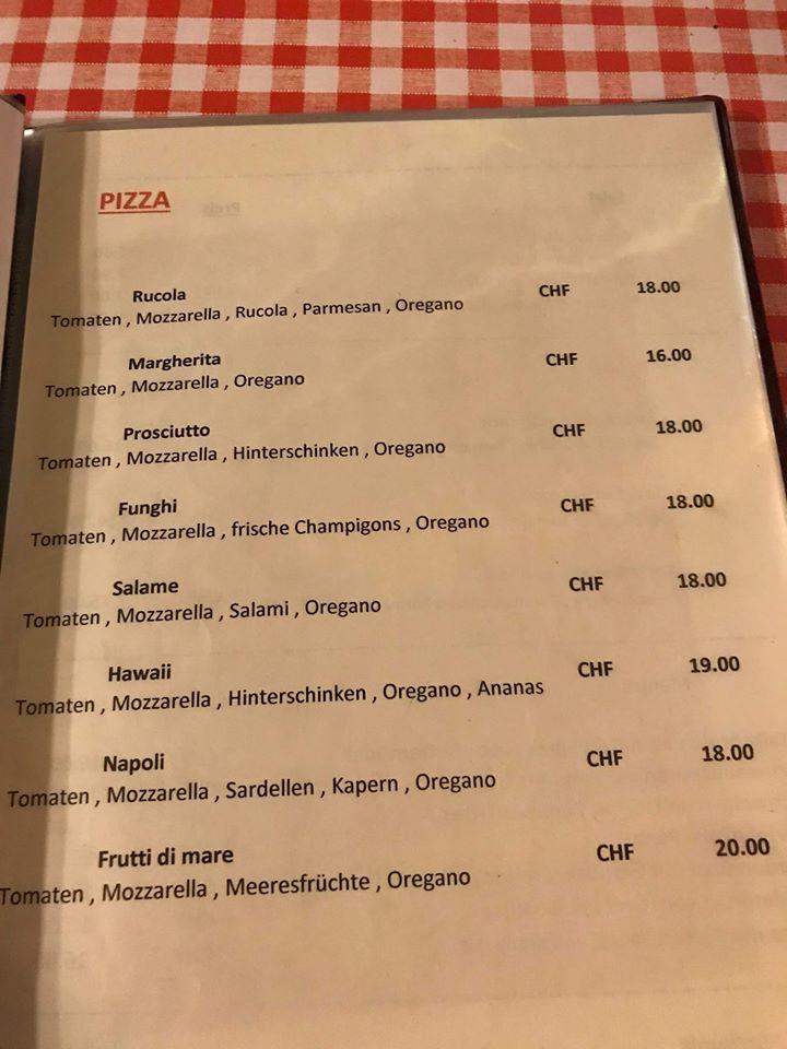 Speisekarte von Restaurant Orso, Neuenegg