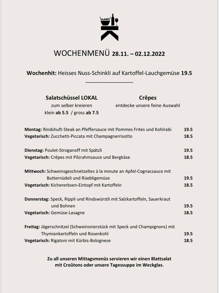 Speisekarte von Restaurant LOKAL, Embrach