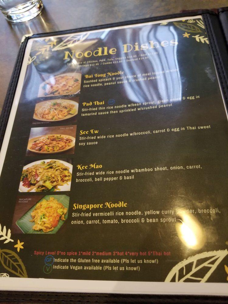 Menu at Bai Tong restaurant, Loveland